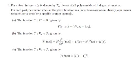 Solved For A Fixed Integer N Denote By Pn The Set Of Chegg