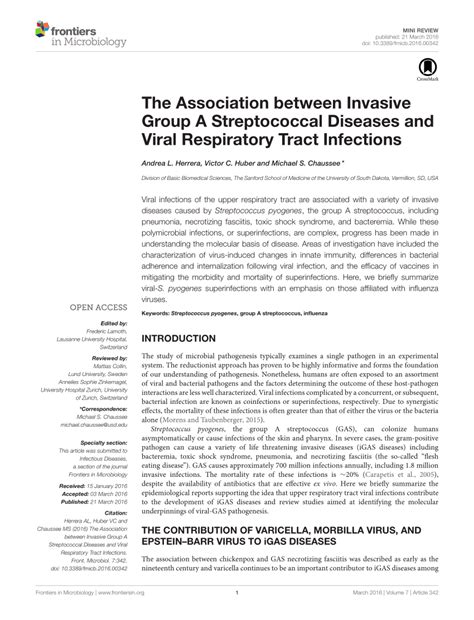 Pdf The Association Between Invasive Group A Streptococcal Diseases