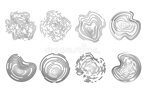 Linear Wooden Tree Rings Pattern Topography Circles With Map Texture