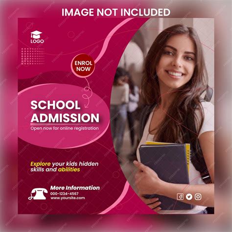 Premium Vector Modern School Admission Ad Post Design Template