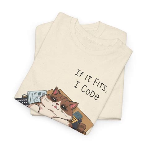 If It Fits I Code Shirt Funny Cat Programming Shirt Unisex Developer Tee Cat Lover