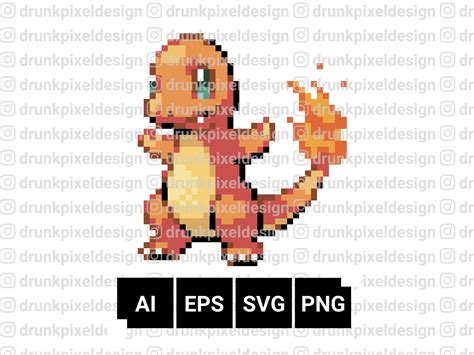 Modelos De Pixel Art Pokemon Charmander