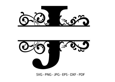 J Alphabet Split Font Monogram Graphic Graphic By Redcreations · Creative Fabrica