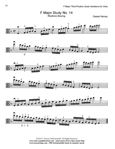 Free Viola Technique F Major Third Position Scale Variations C