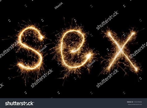 Word Sex Sparklers On Black Background Stock Photo 131679494 Shutterstock