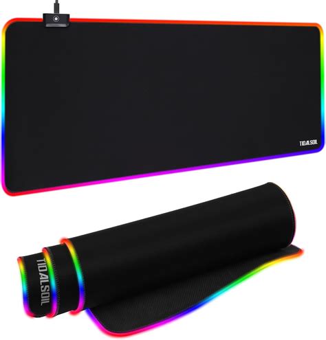 Gaiamat Xl Gaming Mouse Pad Rgb Black Xxl Mouse Mat 800 X 300 Mm Big Led Mousepad
