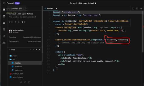 typescript types are insufficient · issue 5455 · surveyjs survey