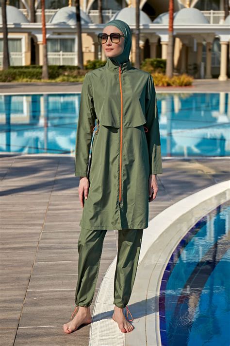 Khaki Elegant Burkini Remsa Swimwear