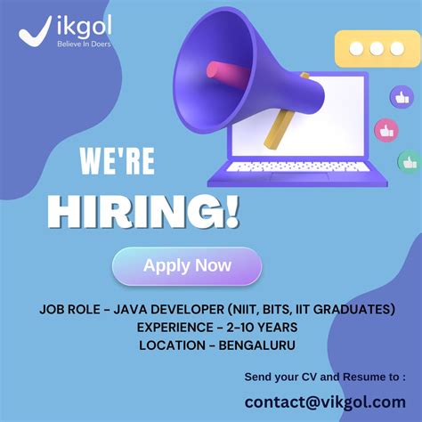 Javadeveloper Bengalurujobs Techjobs Hiringnow Java Jobopportunity Careergrowth Vikgol