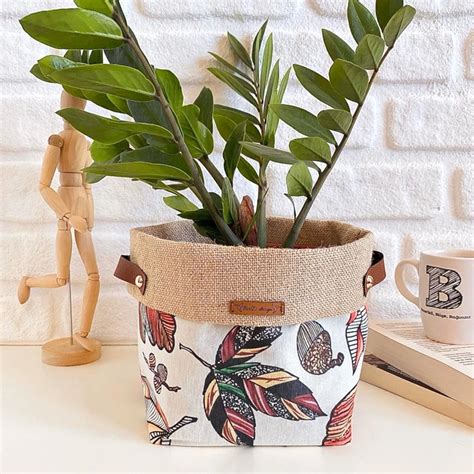 Fabric Plant Pot Cover Washable Decor Plant Basket Storage