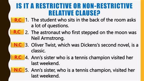 Restrictive And Nonrestrictive Relative Clauses Excelent Filepptx
