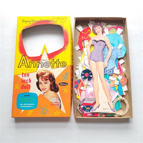 Vintage 1962 Annette Funicello Paper Doll Set Walt Disney Collectible