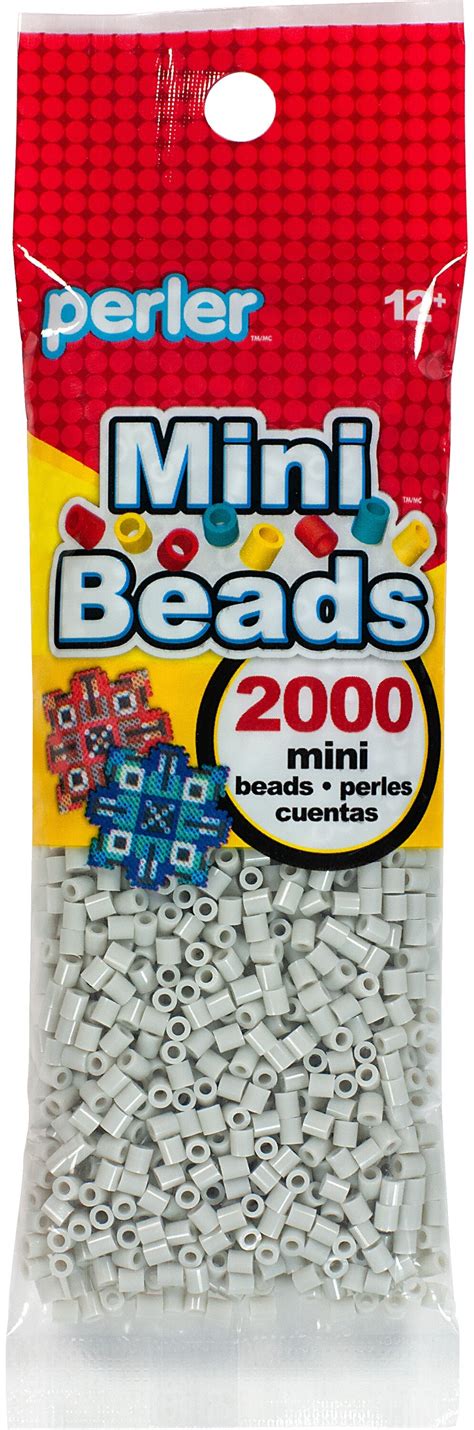 Perler Mini Beads 2000pkg Light Gray Michaels