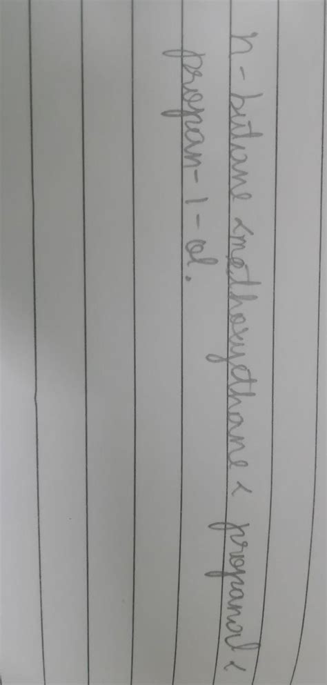 A N Butane Propan 1 Ol Propanal Acetone Methoxymethane