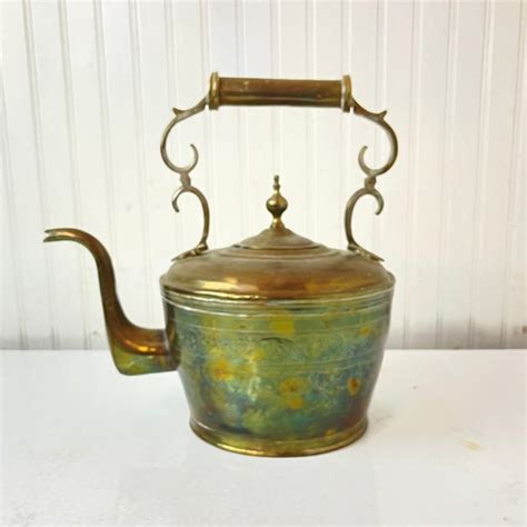Antique Brass Tea Pot Etsy