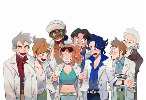 Pokemon Characters Standing Together Gen 2 Pokemon Professor Birch