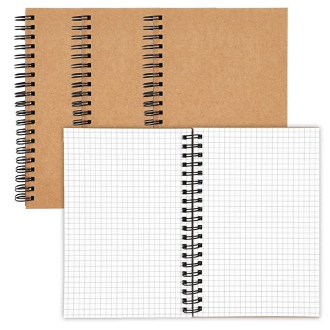 Paper Junkie 4 Pack Spiral Notebook Graph Paper Small Graph Notebook