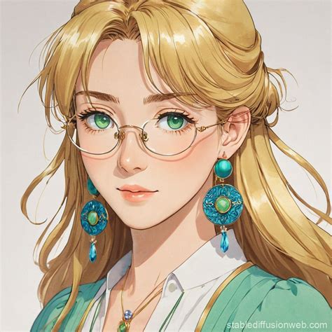 Ghibli Style Blonde Woman Stable Diffusion Online