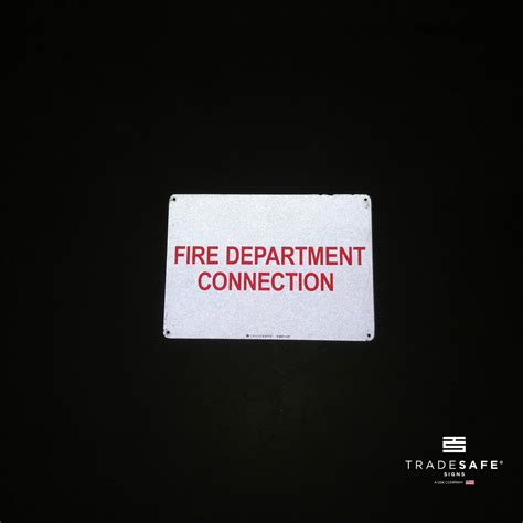 Fire Department Connection Sign Aluminum Fire Safety Sign Tradesafe