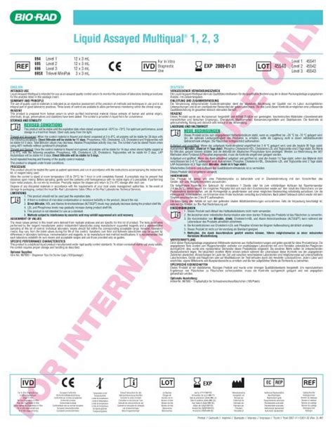 694 695 696 695x Liquid Assayed Multiqual Trilevelpdf Bio Rad