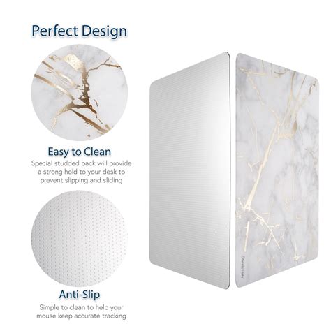 Insten Laptop Mouse Pad Ultra Thin Reflective Non Slip Marble Mouse Pad
