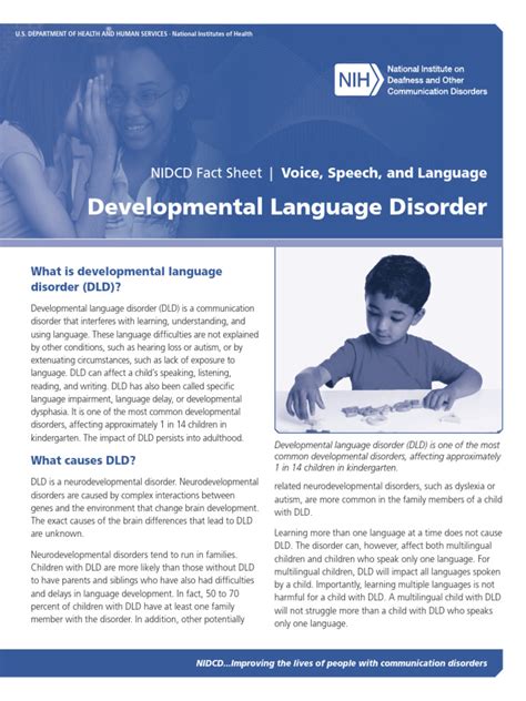 Developmental Language Disorder Pdf Learning Disability Developmental Disabilities