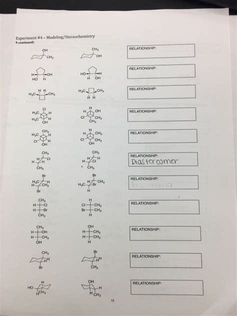 Solved Experiment 4 Modeling Stereochemistry 8 Use Your