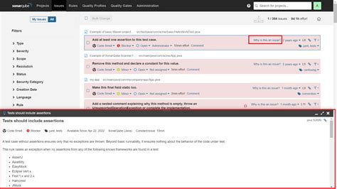 sonarqube 메뉴 issues curvc devops confluence dc
