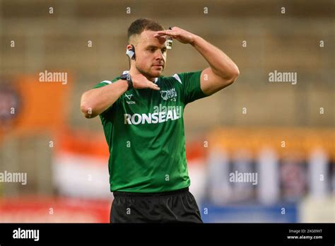 Referee Tom Grant Signals For A High Tackle During The Betfred Super League Round 16 Match St