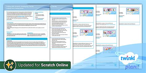 Ks2 Computing Games Scratch Developing Games Overview