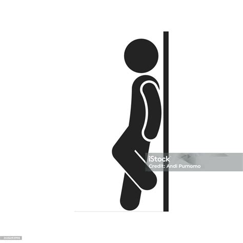 고립된 픽토그램 남자는 안전 산업 수송 표시를 위한 벽 또는 유리제 문에 기대어 건설 산업에 대한 스톡 벡터 아트 및 기타 이미지 건설 산업 경계 표지 금지됨