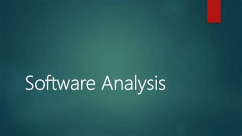 Software Analysis Ppt