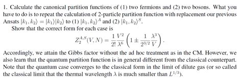 1 calculate the canonical partition functions of 1