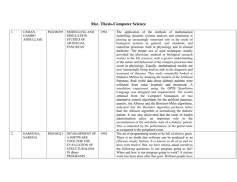 Msc Thesis Computer Science