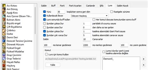 About Lure Settings Testing Projecthax