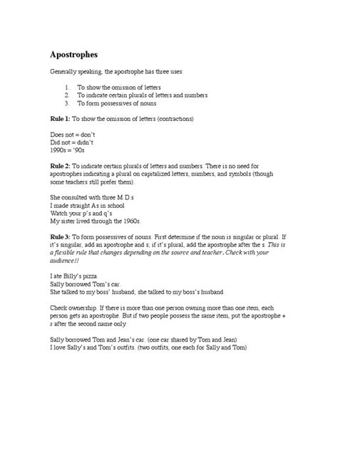 Apostrophe Rules Pdf