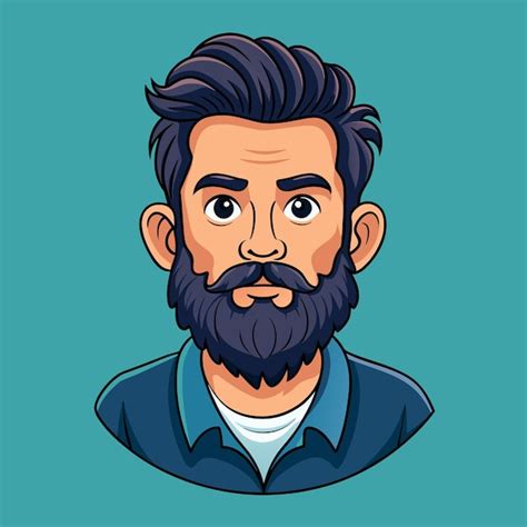 Premium Vector Cute Bearded Man Vector Cartoon Graphic