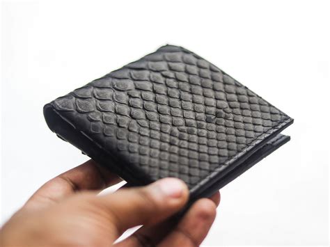 Python Skin Exotic Leather Bifold Wallet Men My Store