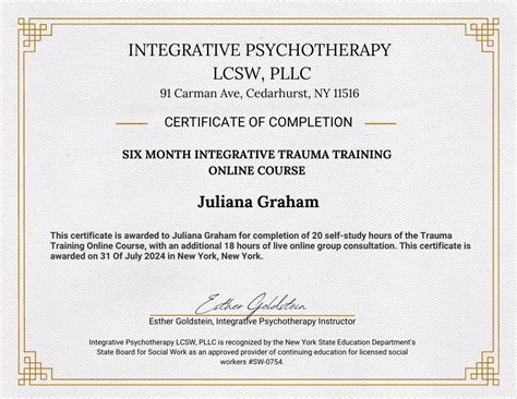 Juliana Graham Lmsw On Linkedin Grateful To Share I Have Completed Esther Goldstein Lcsws 6 Month