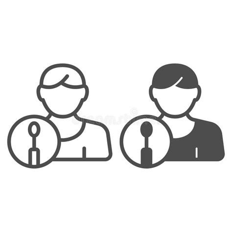 Patient Man With Sample Wand Line And Solid Icon Genetic Research