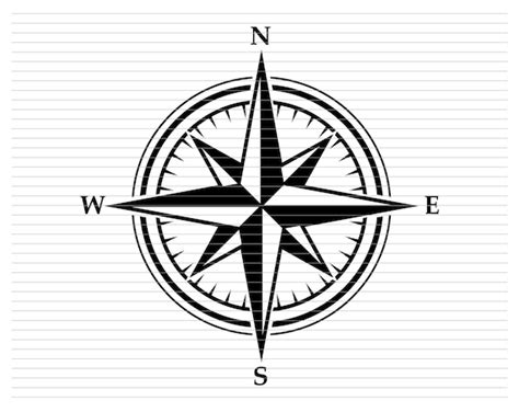 Compass Clipart Black And White