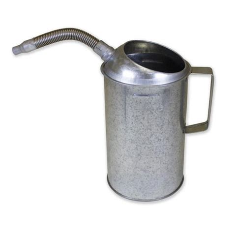 4 Quart Galvanized Measuring Container With Flex Spout Silver