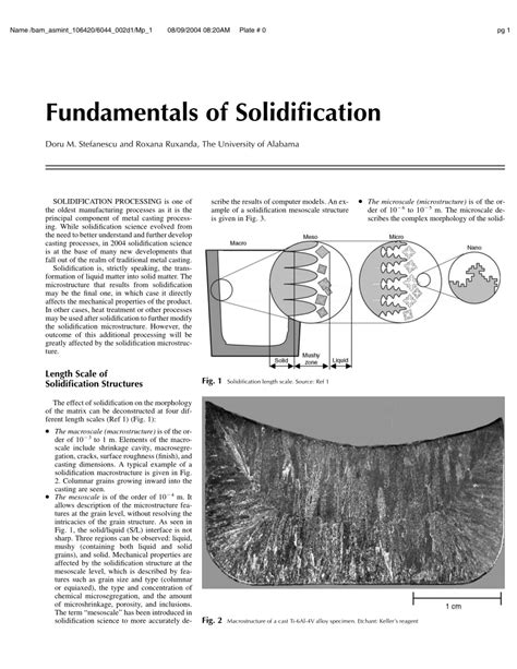 Pdf Fundamentals Of Solidification