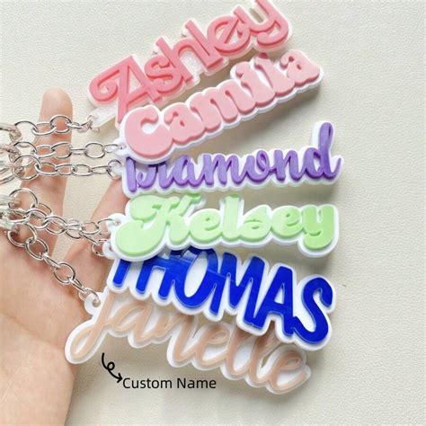 Custom Acrylic Name Keychains With Glitter Colorful Custom Letter Key
