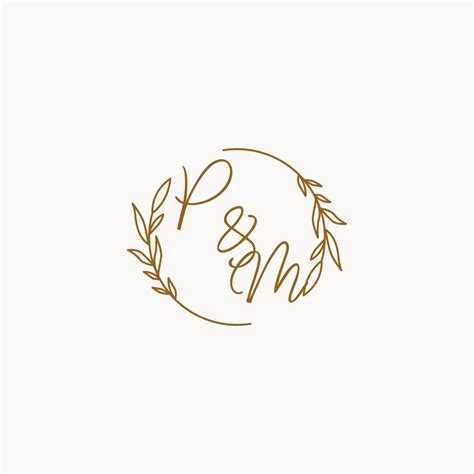 Pm Wedding Initials Logo Design 15162160 Vector Art At Vecteezy