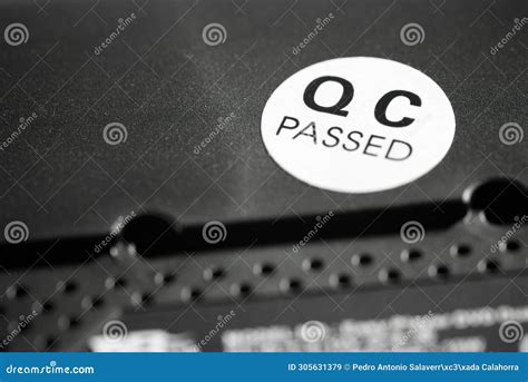 Qc Passed Sticker On An Electronic Device Stock Image Image Of