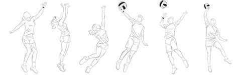 Volleyball Spiking Drawing