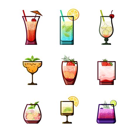 Collection Of Beverages 32173897 Vector Art At Vecteezy