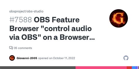 Obs Feature Browser Control Audio Via Obs On A Browser Source Bug · Issue 7588 · Obsproject