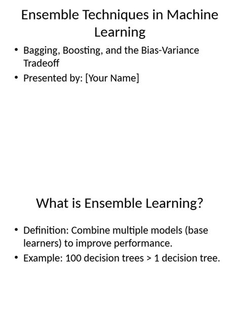 Ensemble Techniques Presentation Pdf